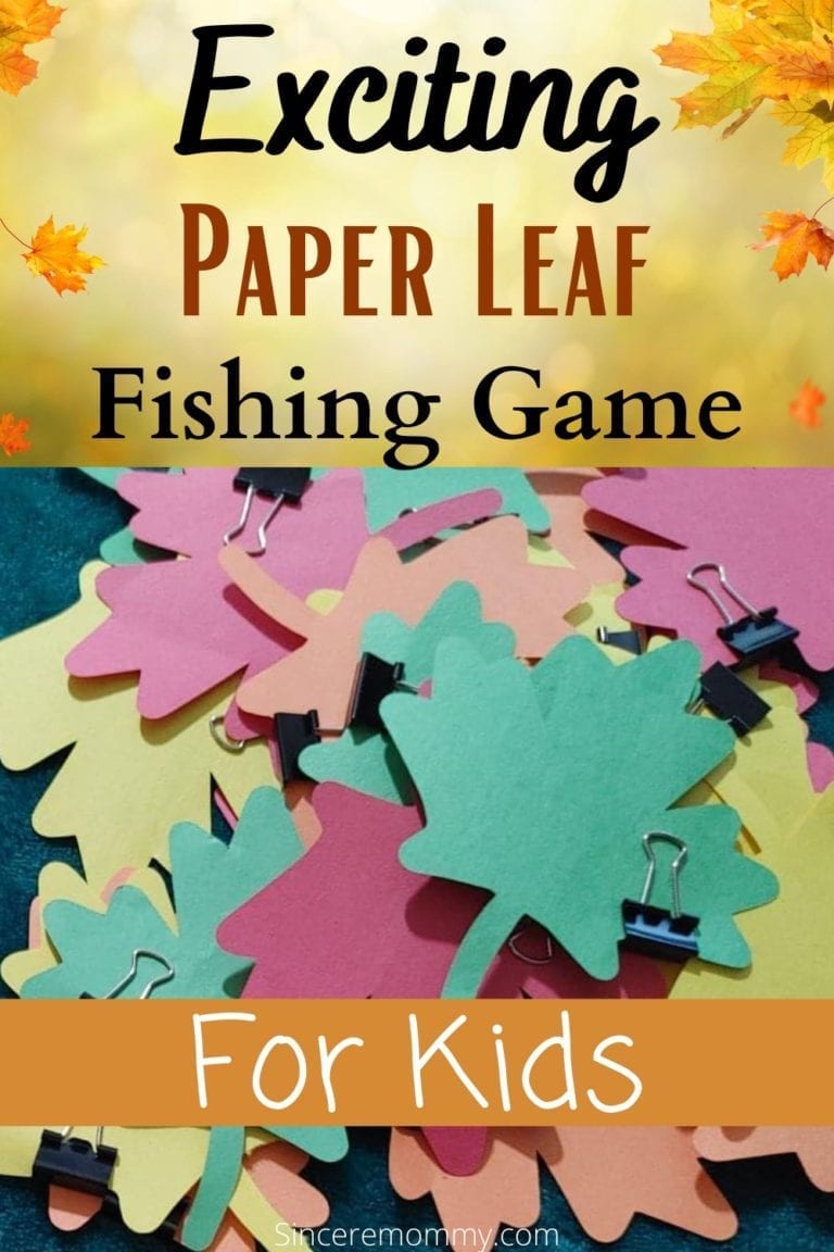 Exciting Paper Leaf Fishing Game For Kids – Fall Craft – Sincere Mommy